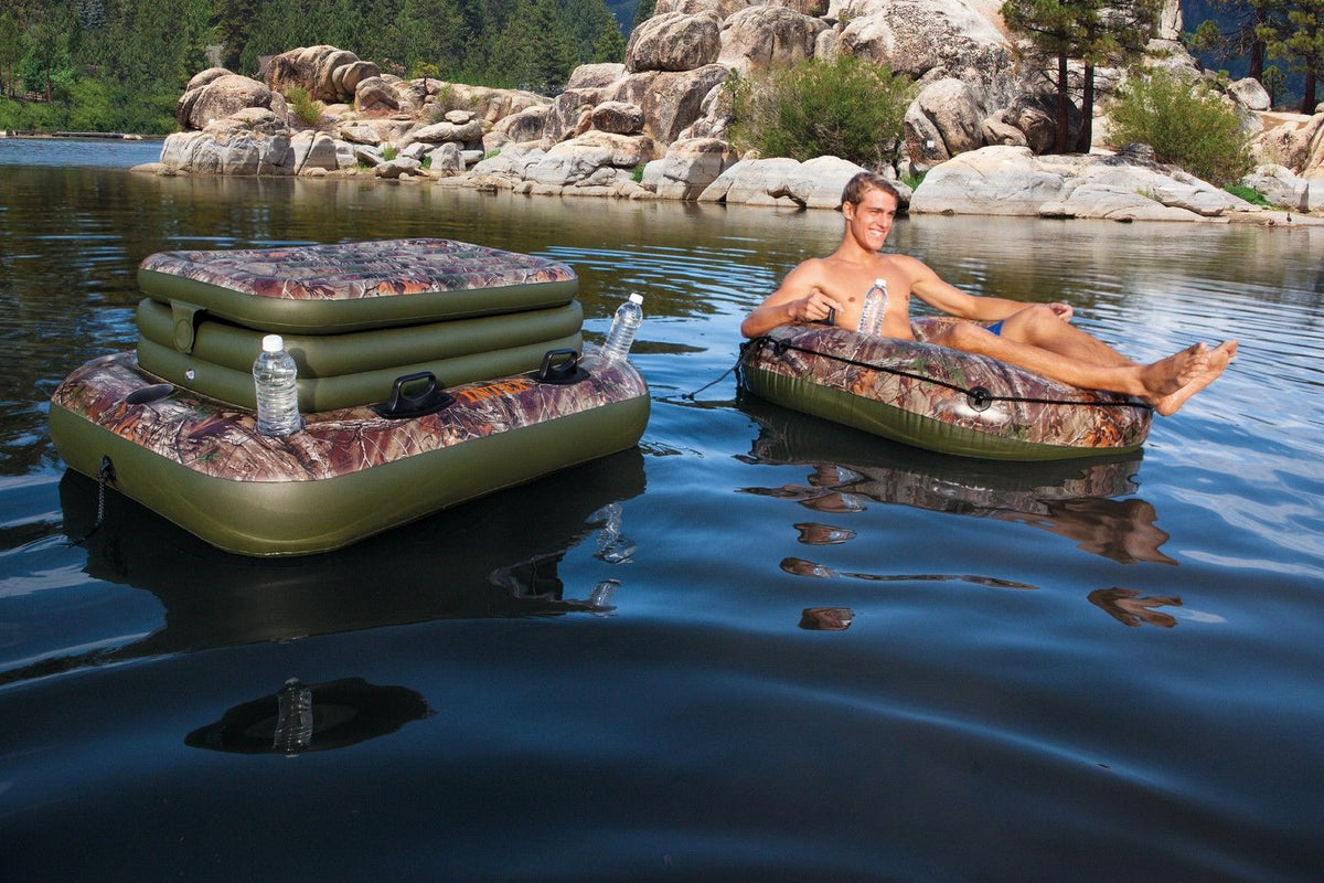 The RIVER RUN Realtree Camo Floating Connecting Raft 2 Pack w/ Bonus F ...